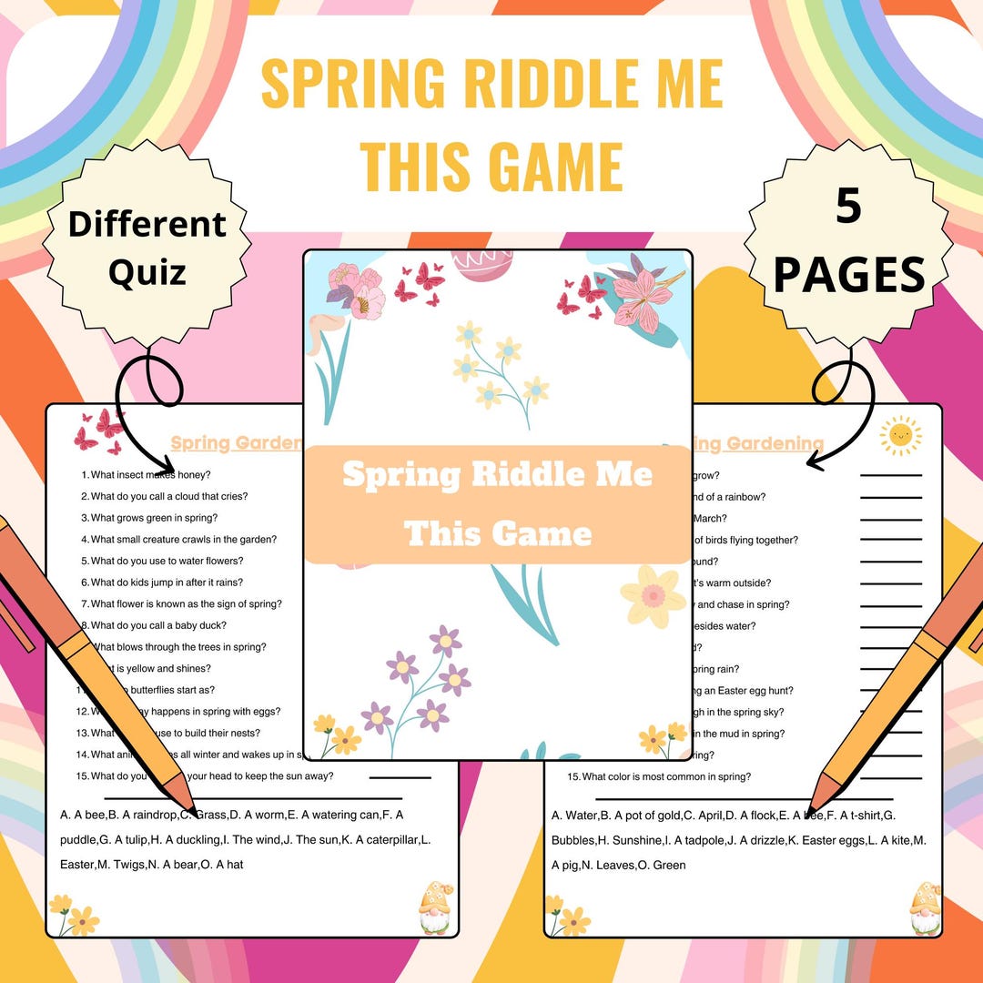 Spring Games for Kids | Family Game | Easter Games | Spring Riddle Me ...