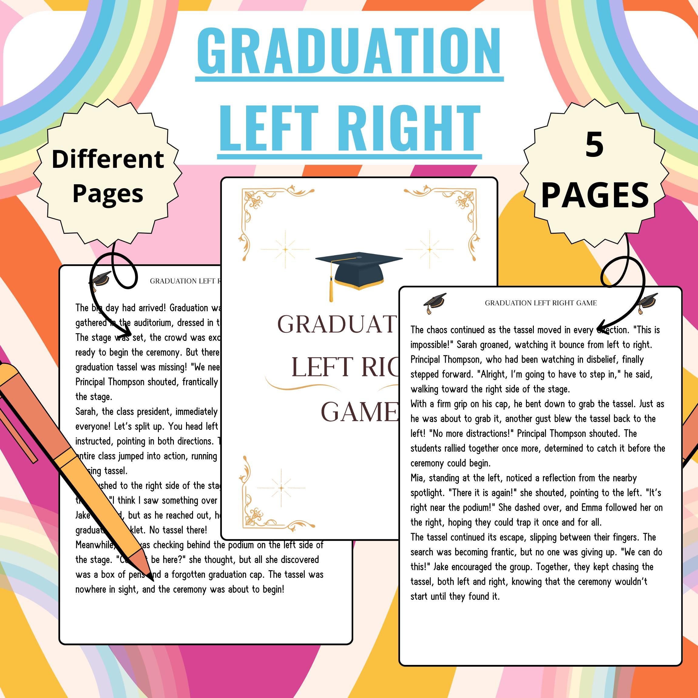 Graduation Left Right Game, Graduation Party Ideas, Class of 2025 ...