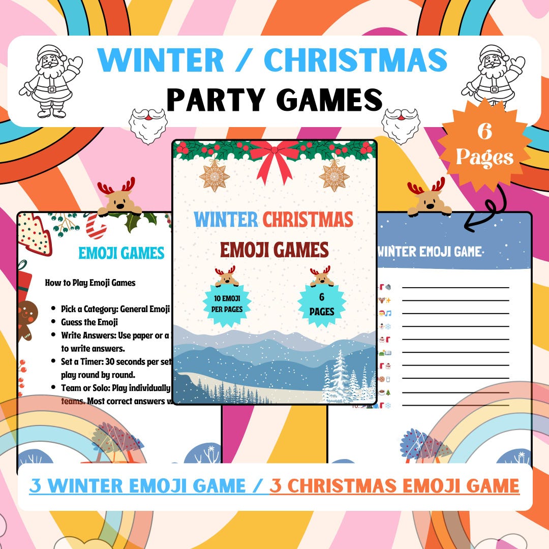 Winter Emoji Pictionary Christmas Emoji Pictionary Guess the Holiday ...