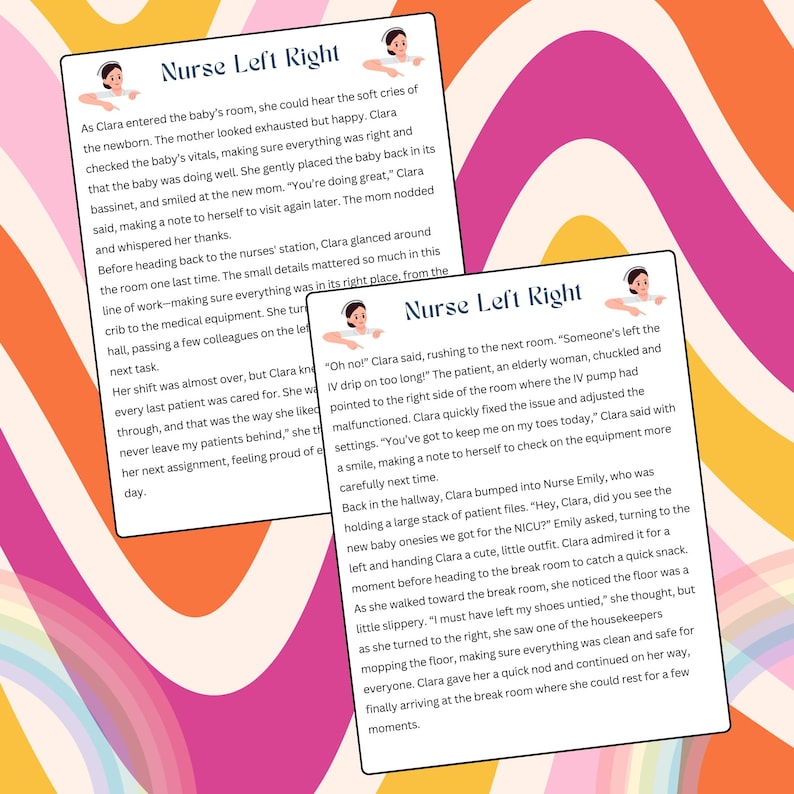 Nurse Left Right Game, Story Game, Nurse Party Games, Nurse Graduation ...