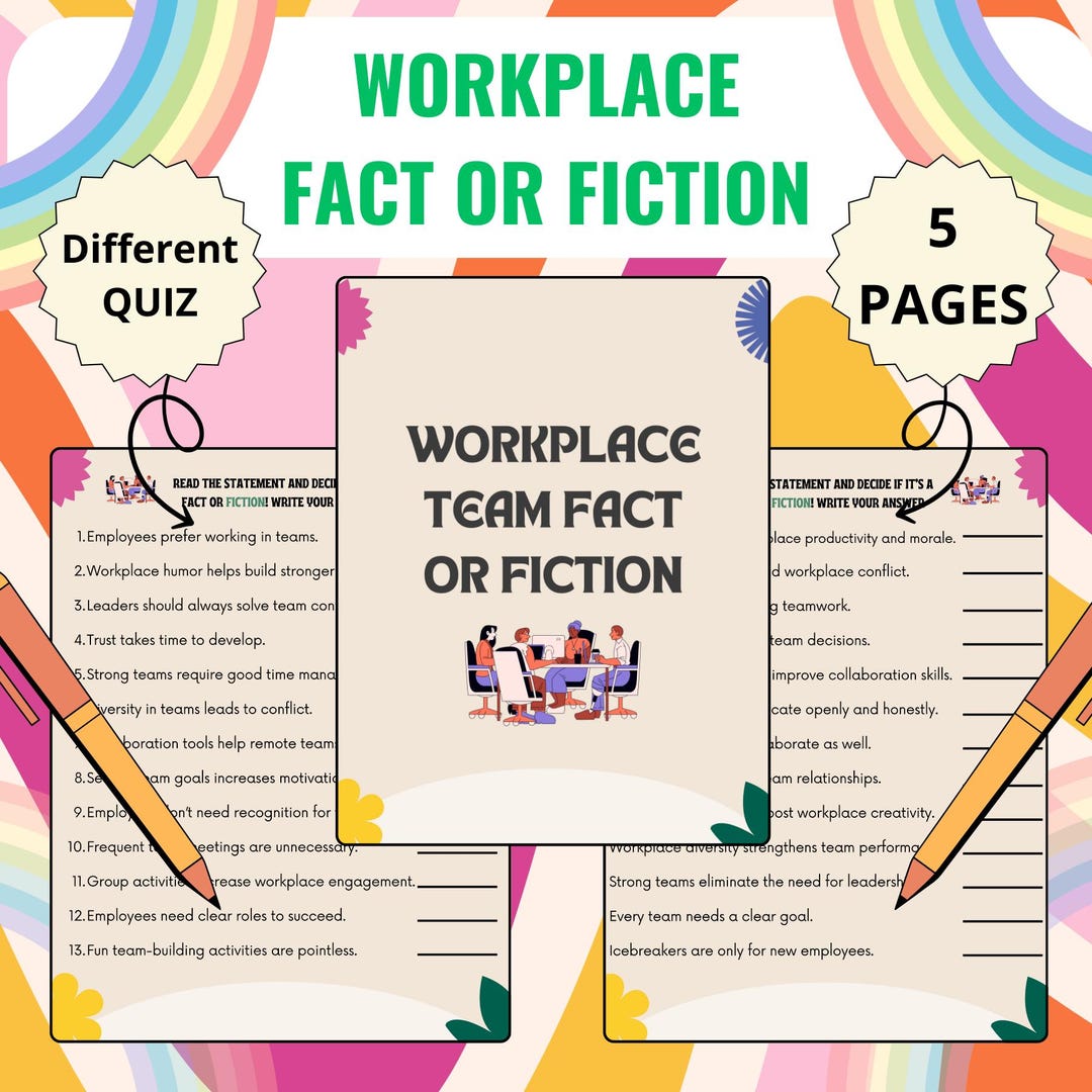 Workplace Team Fact or Fiction Trivia Game | Workplace Team Building ...
