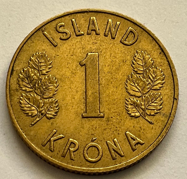 1946 Iceland 1 Krona Coin - Etsy