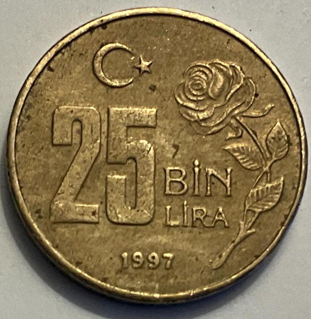 1997 Turkey 25000 Lira Coin - Etsy