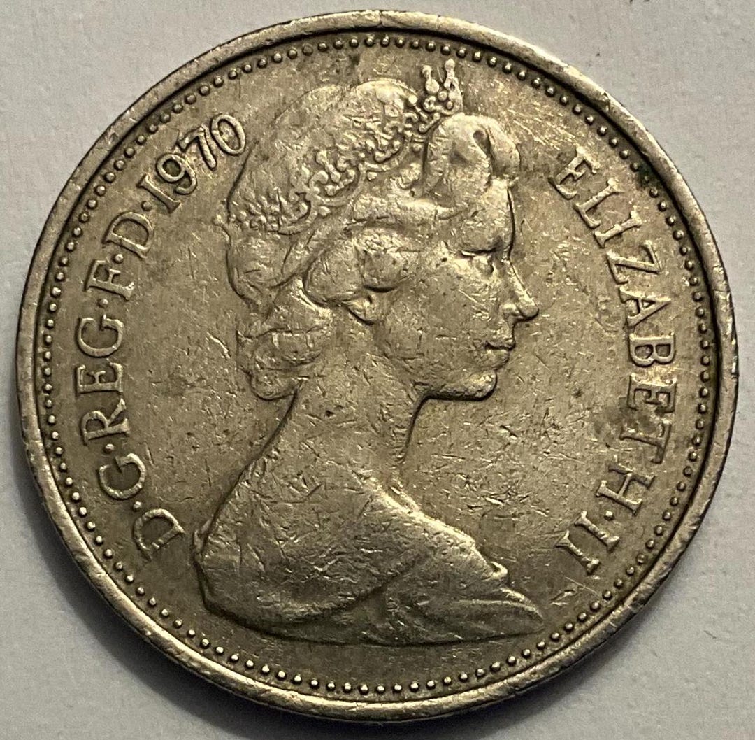 1970 Queen Elizabeth II 5 Pence Coin - Etsy