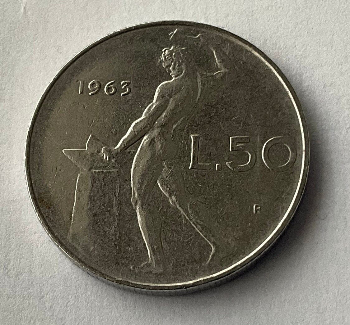 1956 or 1963 Italy 50 Lira Coin - Etsy