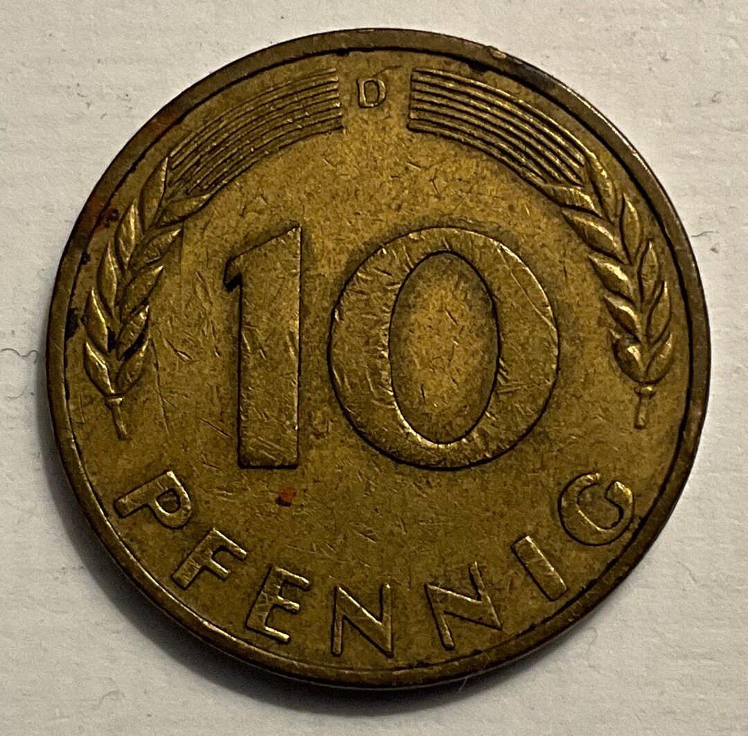 1950 Germany 10 G/D Pfennig Coins - Etsy