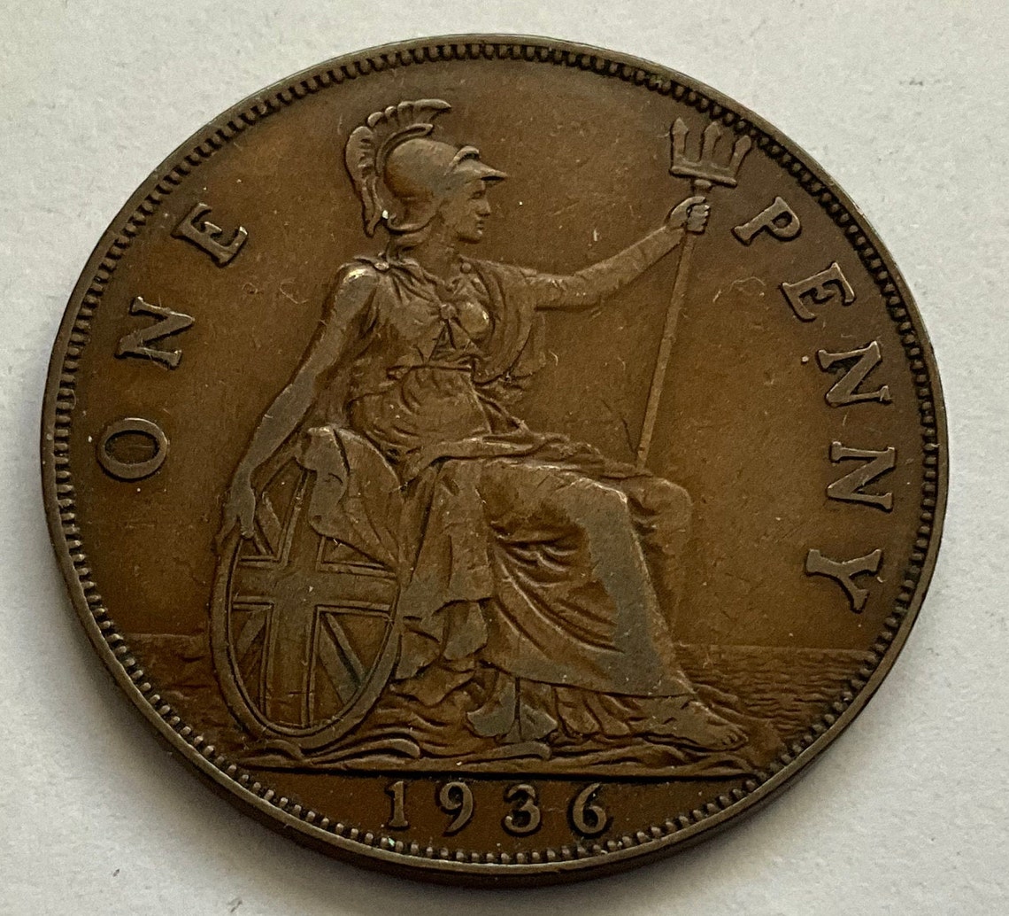1936 King George V One Penny Coin - Etsy