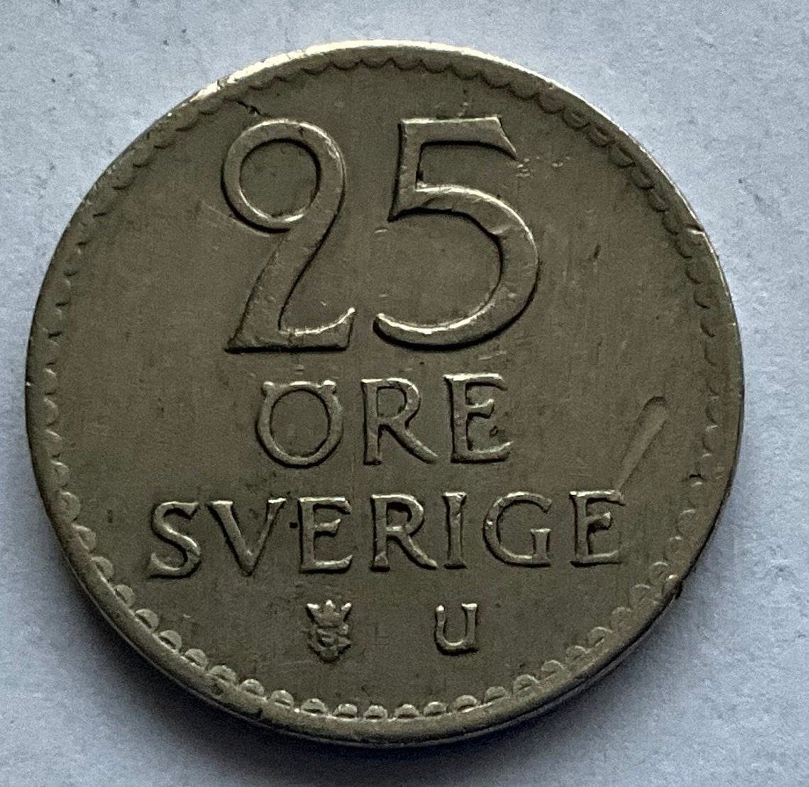 1966 Sweden 25 Ore Coin - Etsy