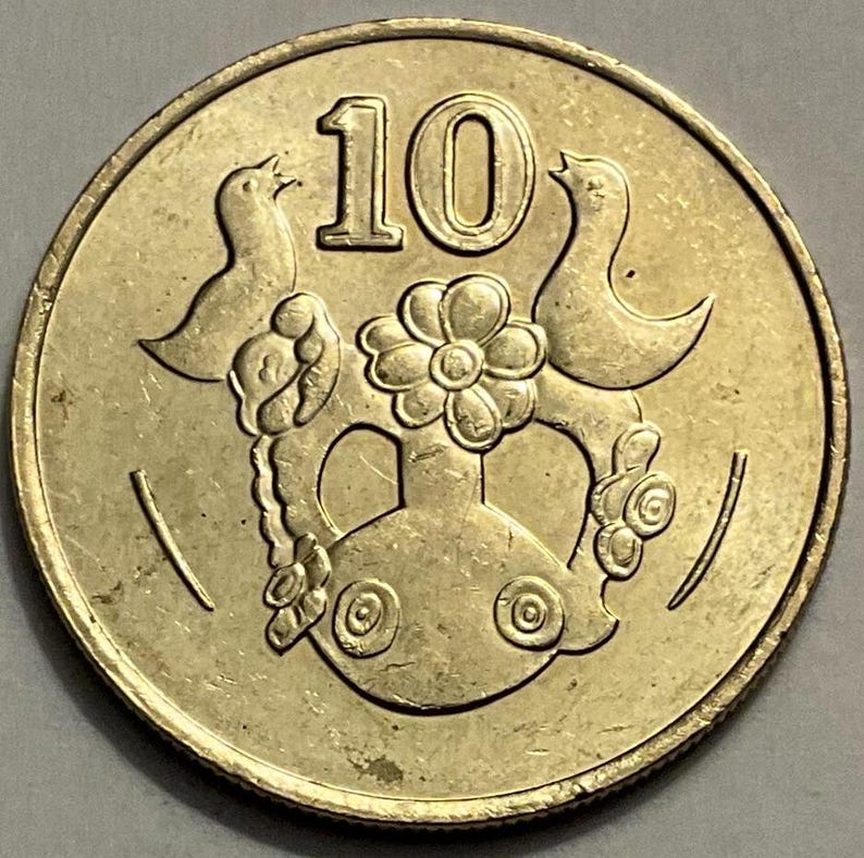 1994 Cyprus 10 Cents Coin - Etsy