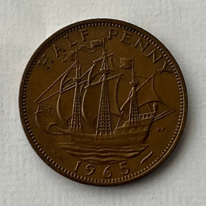 1965 Queen Elizabeth II Half Penny Coin - Etsy