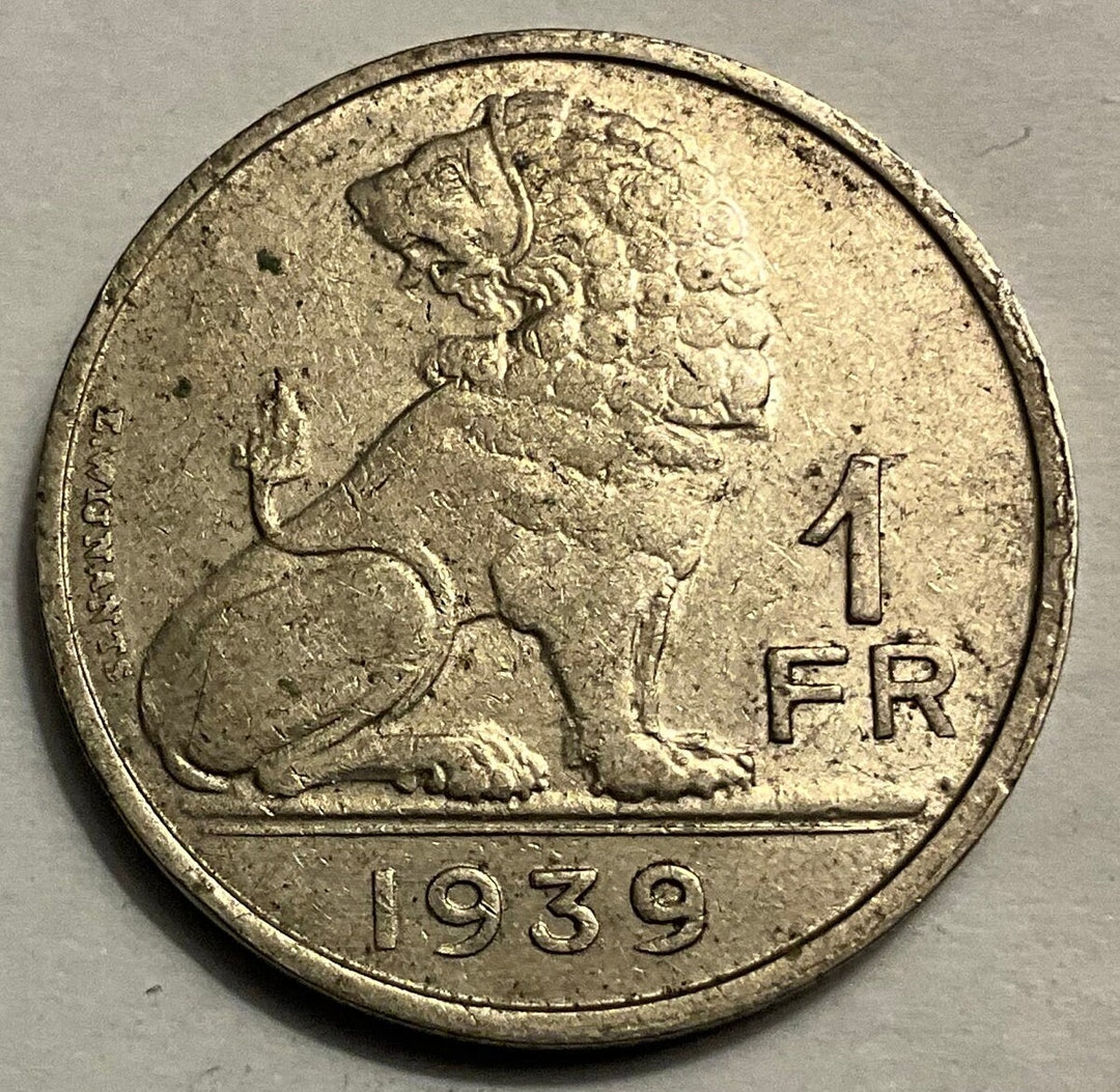 1939 Belgium 1 Franc Coin - Etsy
