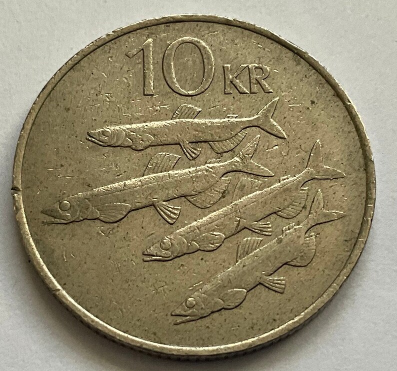 1984 Iceland 10 Kronur Coin - Etsy