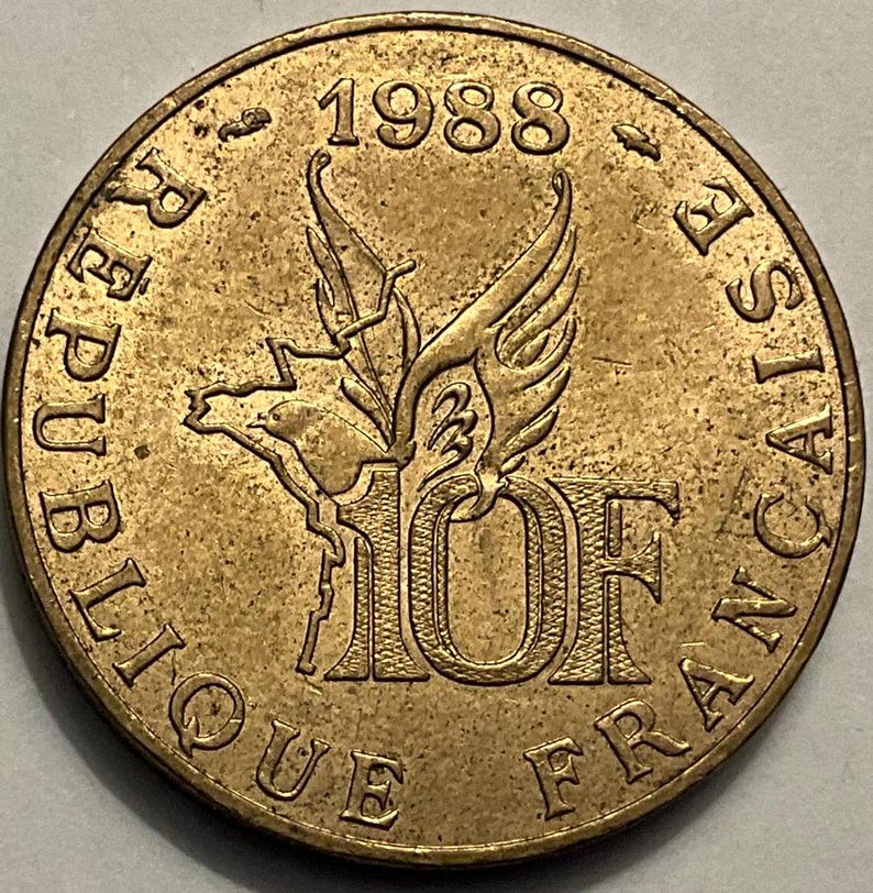 1988 France 10 Francs Roland Garros Coin - Etsy