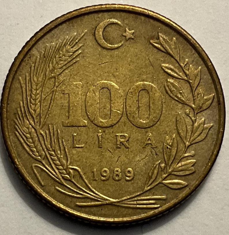 1989 Turkey 100 Lira Coin - Etsy