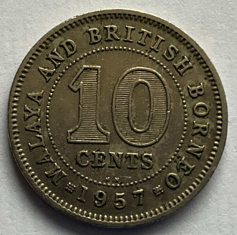 1957 Malaya and British Borneo Queen Elizabeth II 10 Cents Coin - Etsy