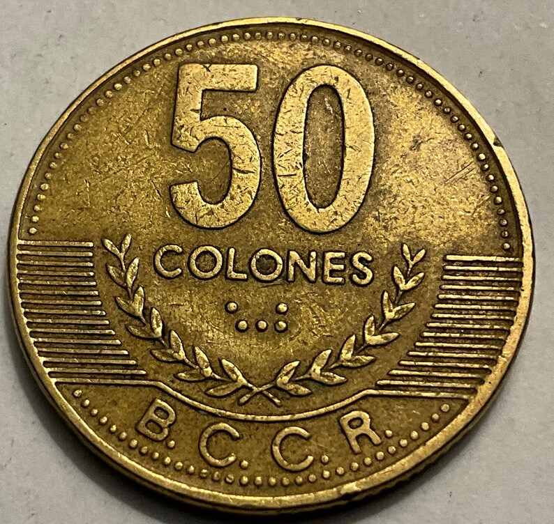 1997 Costa Rica 50 Colones Coin - Etsy