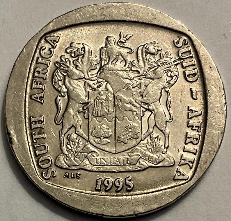 1995 South Africa 5 Rand Coin - Etsy