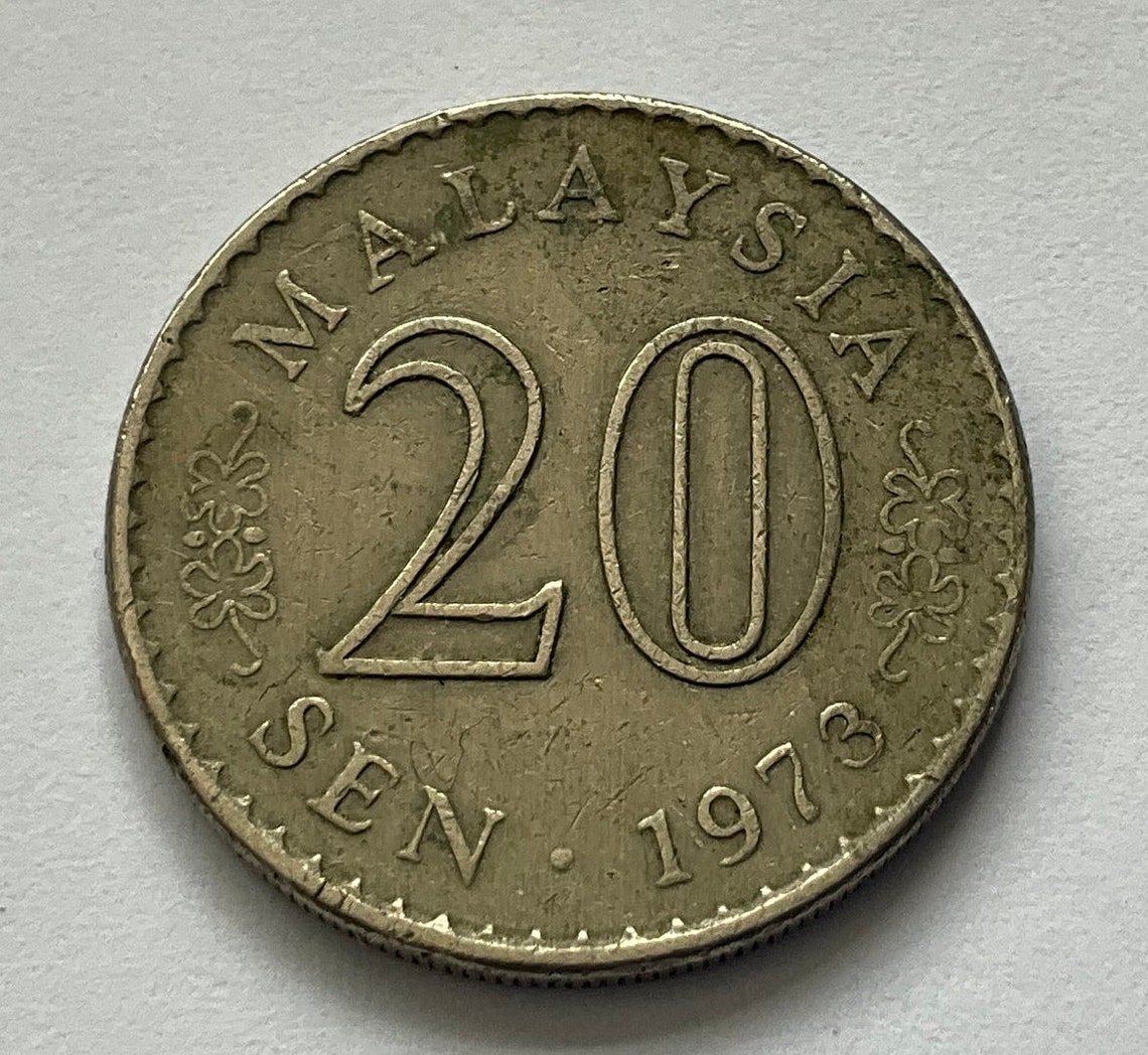 1973 Malaysia 20 Sen Coin - Etsy