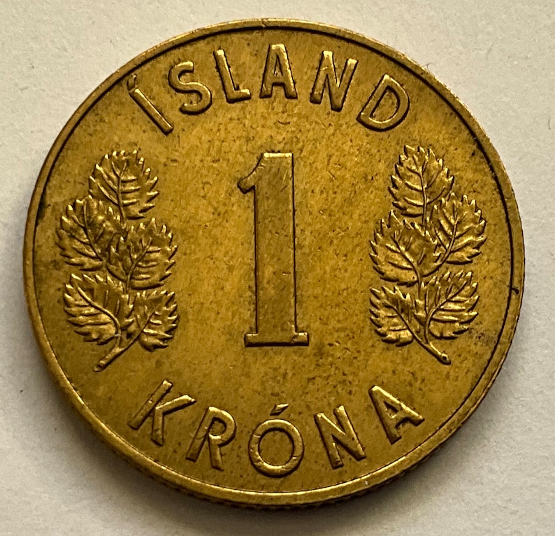 1946 Iceland 1 Krona Coin - Etsy