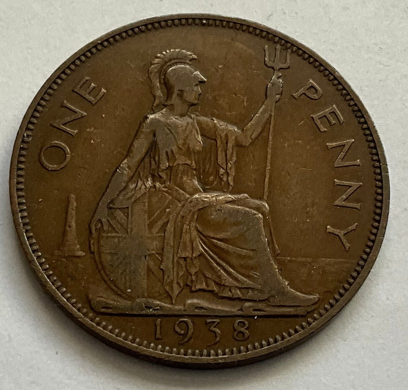 1938 King George VI One Penny Coin - Etsy