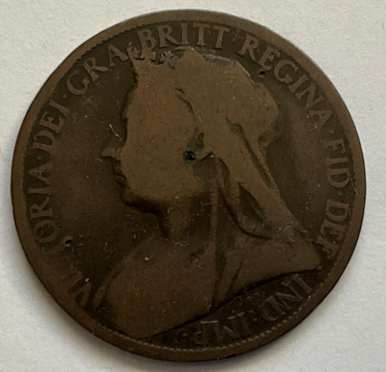 1900 Queen Victoria One Penny Coin - Etsy