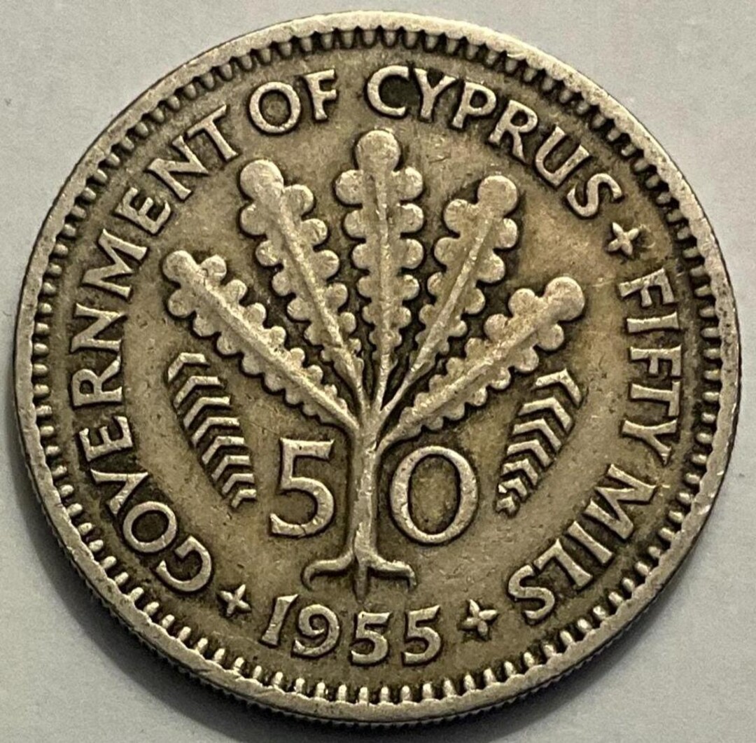 1955 Cyprus 50 Mils Coin - Etsy