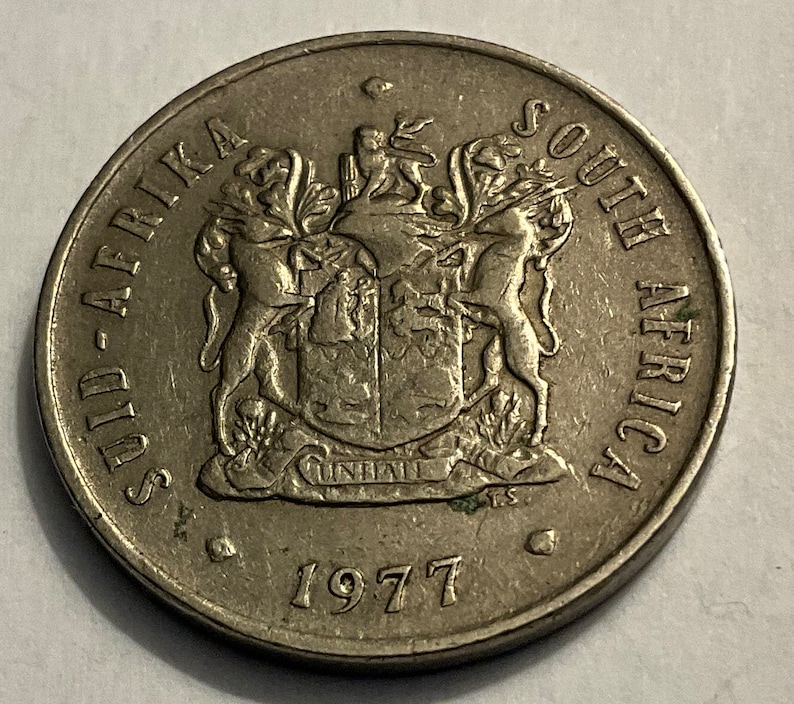1977 South Africa 20 Cents Coin - Etsy