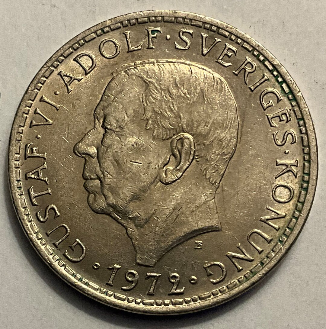 1972 Sweden 5 Kronor Coin Gustaf VI Adolf - Etsy