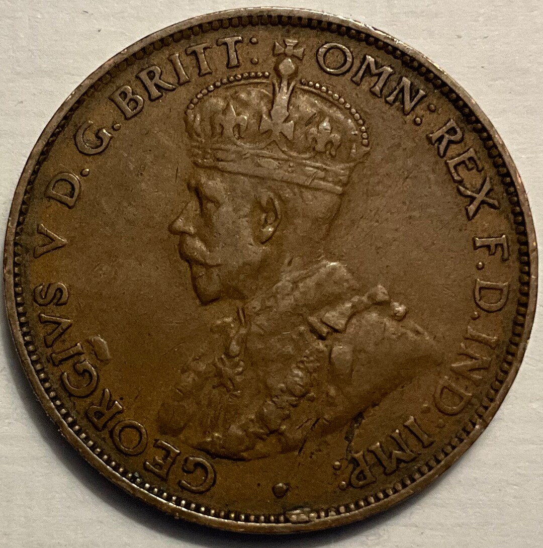 1927 Australia One Half Penny George V Coin - Etsy