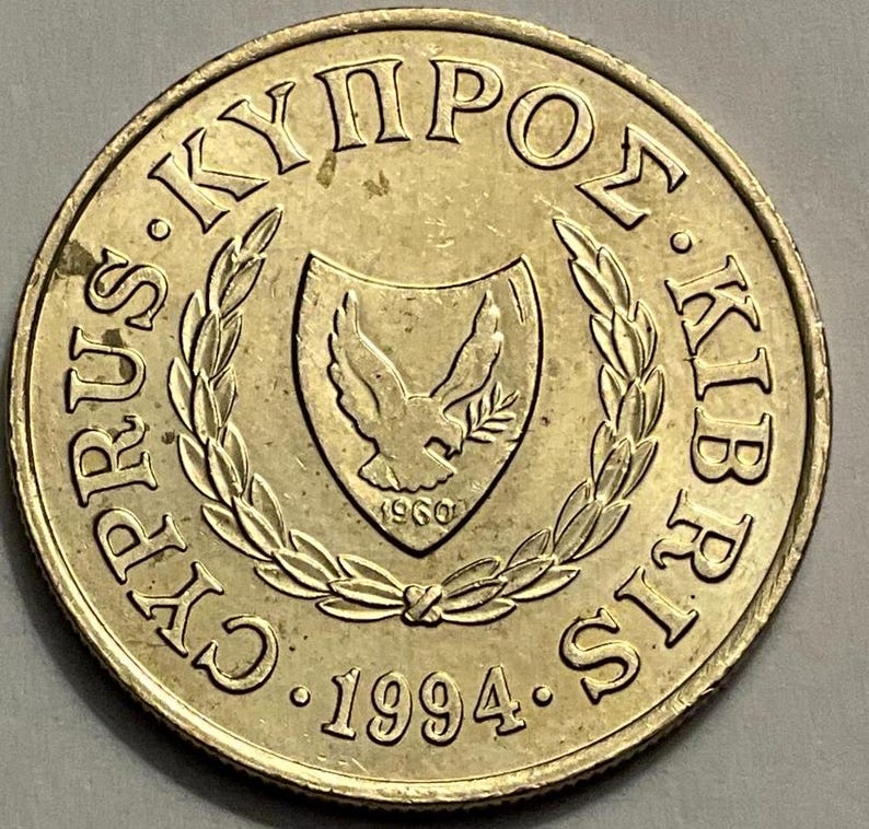 1994 Cyprus 10 Cents Coin - Etsy