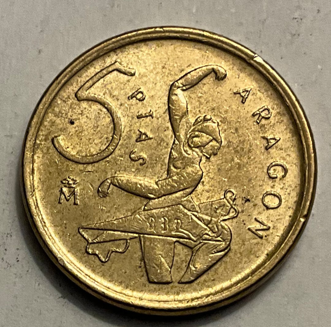 1994 Spain 5 Pesetas Aragon Coin - Etsy