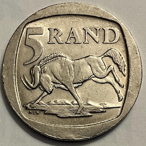 1995 South Africa 5 Rand Coin - Etsy