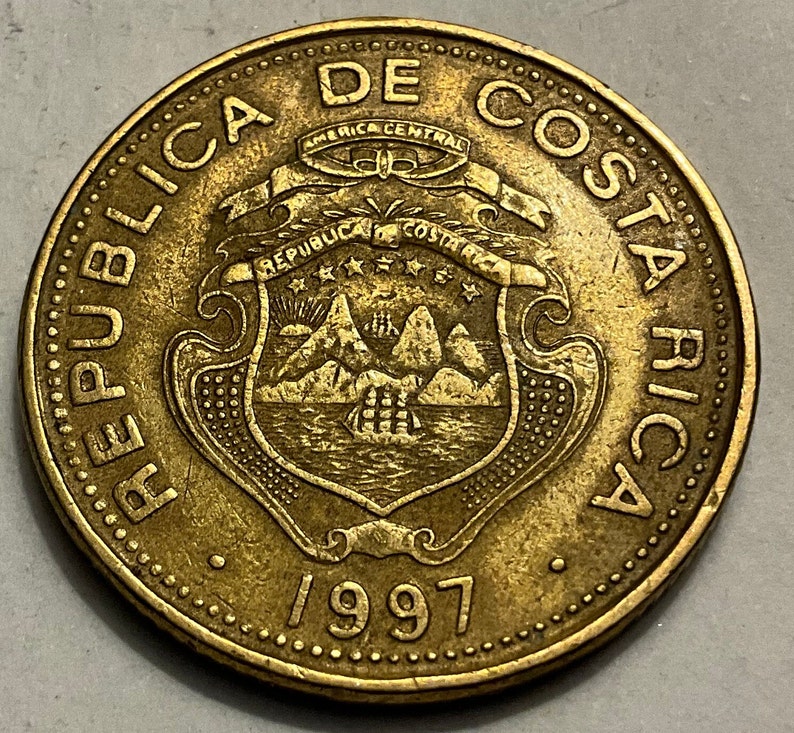 1997 Costa Rica 50 Colones Coin - Etsy