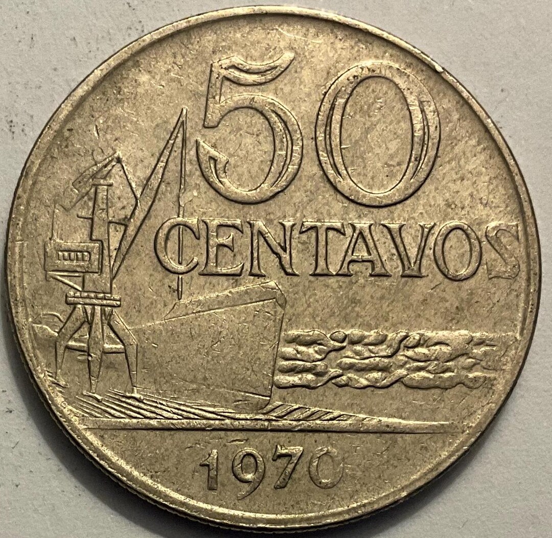 1970 Brazil 50 Centavos Coin - Etsy