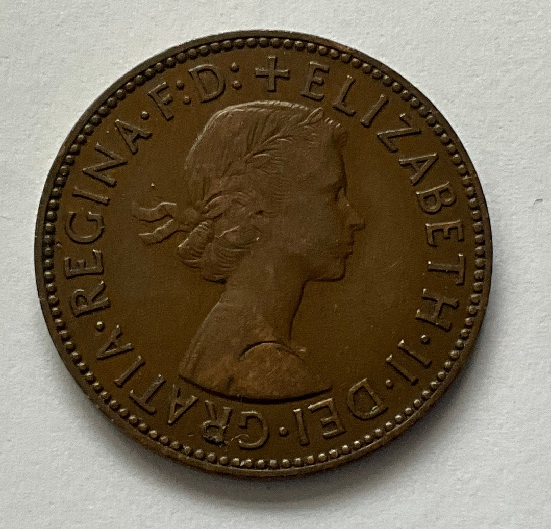 1957 Queen Elizabeth II Half Penny Coin - Etsy
