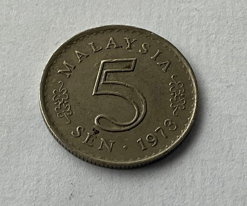 1973 Malaysia 5 Sen Coin - Etsy