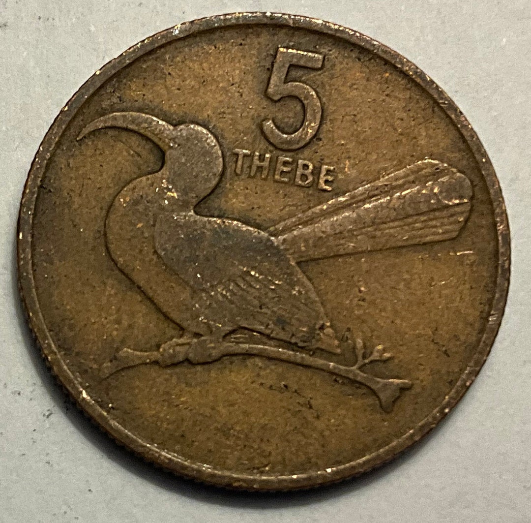 1976 Botswana 5 Thebe Coin - Etsy