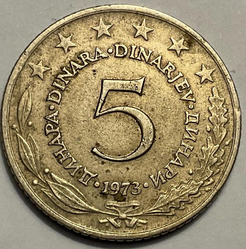 1972/1973 Yugoslavia 5 Dinars Coins - Etsy