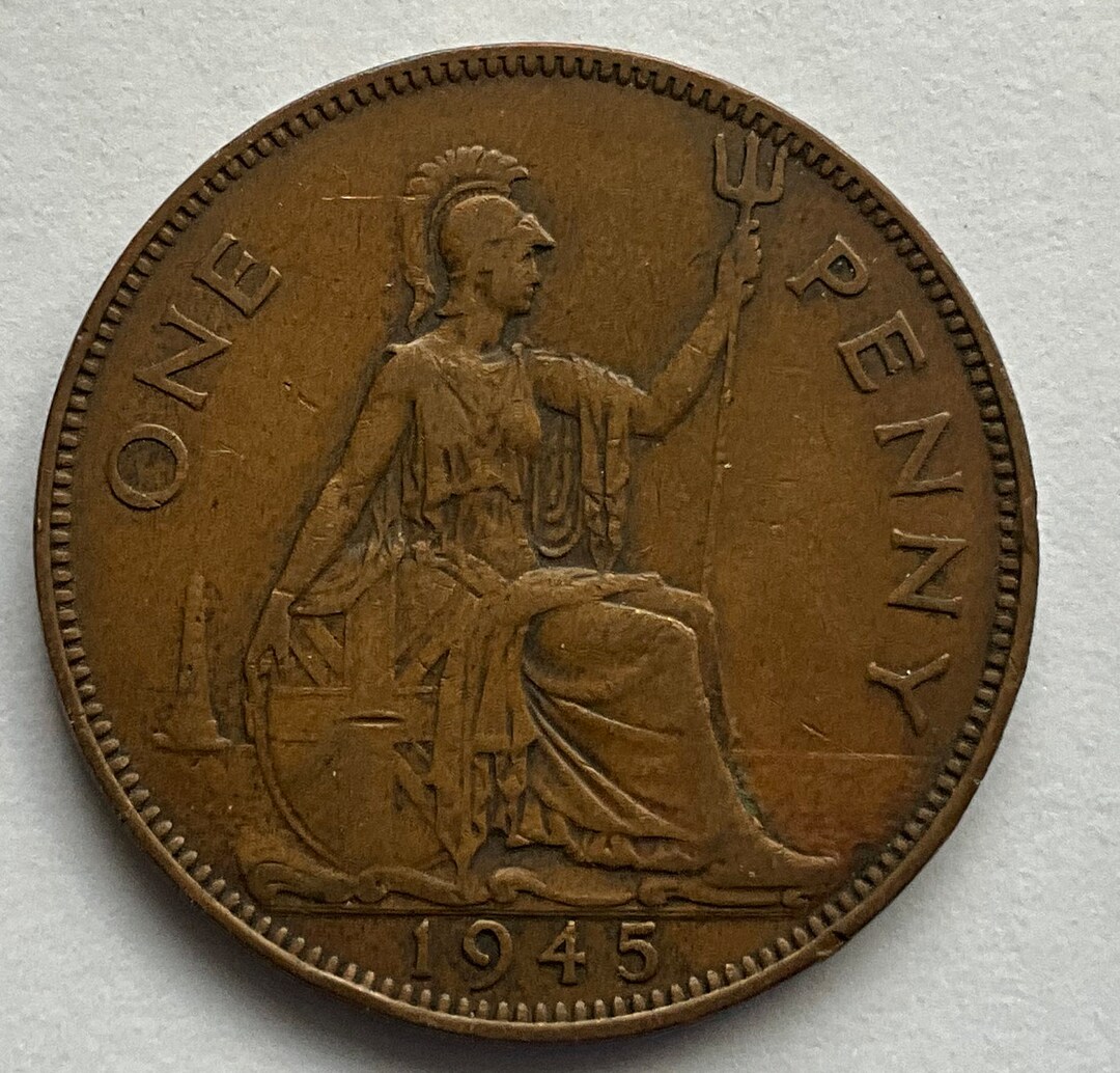 Two 1945 King George VI One Penny Coins - Etsy