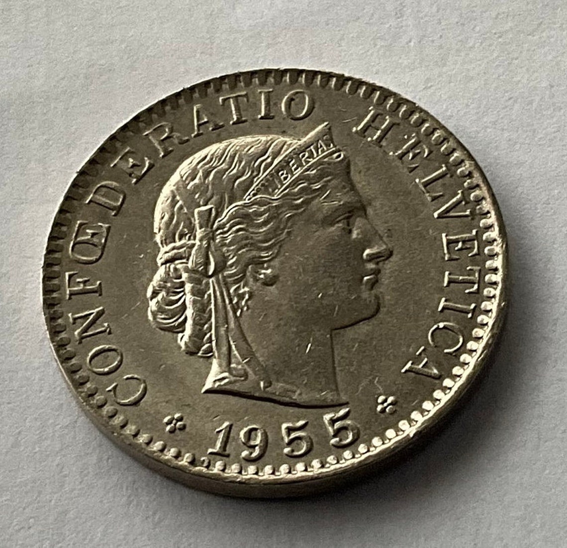 1955 Switzerland 20 Rappen Coin - Etsy