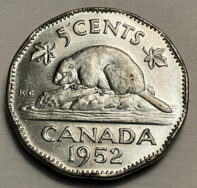 1952 Canada 5 Cents Coin - Etsy