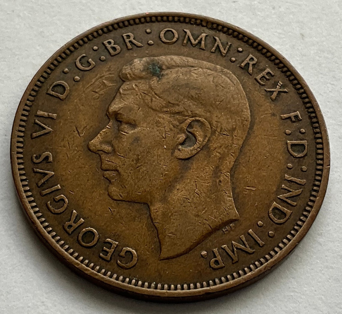 Two 1945 King George VI One Penny Coins - Etsy