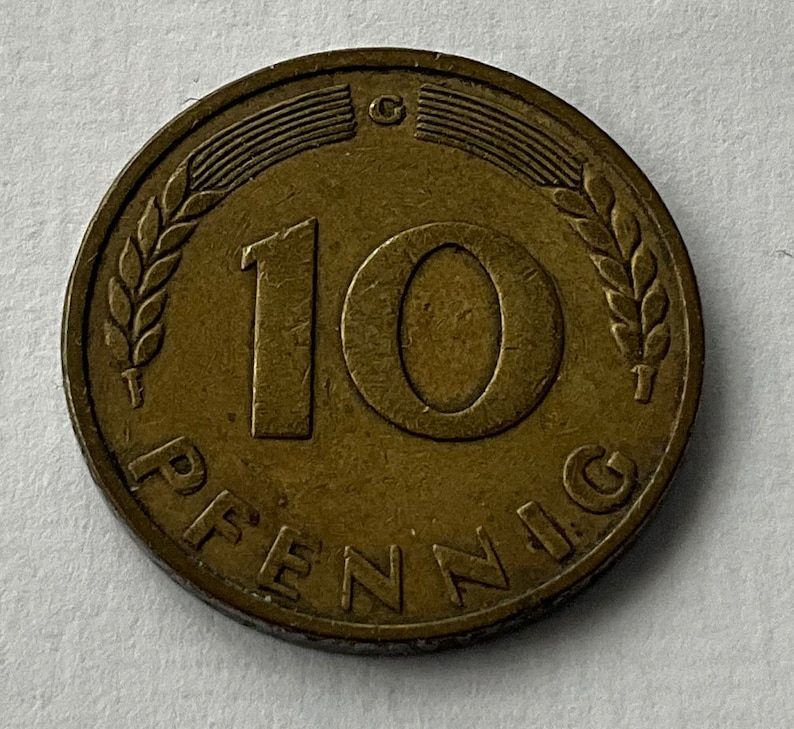 1950 Germany 10 G/D Pfennig Coins - Etsy