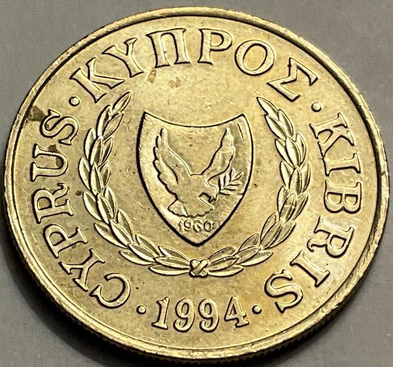 1994 Cyprus 10 Cents Coin - Etsy