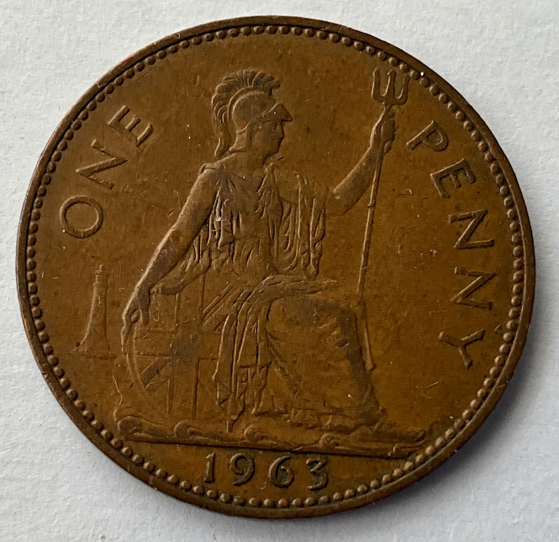1963 Queen Elizabeth II One Penny Coin - Etsy