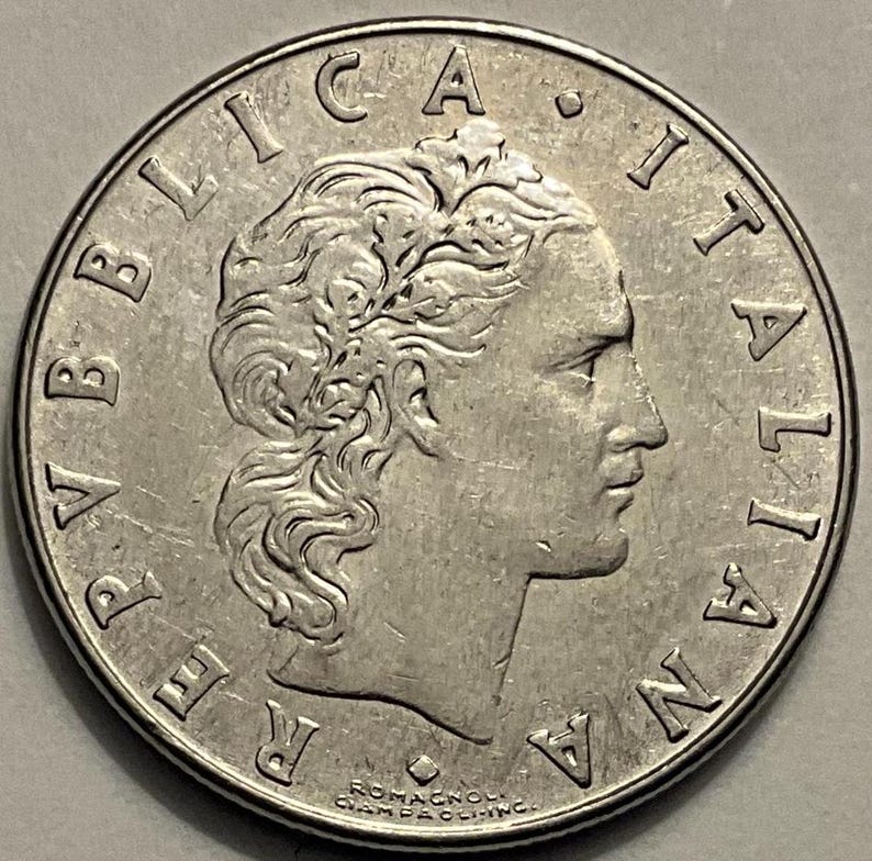 1977 Italy 50 Lire Coin - Etsy
