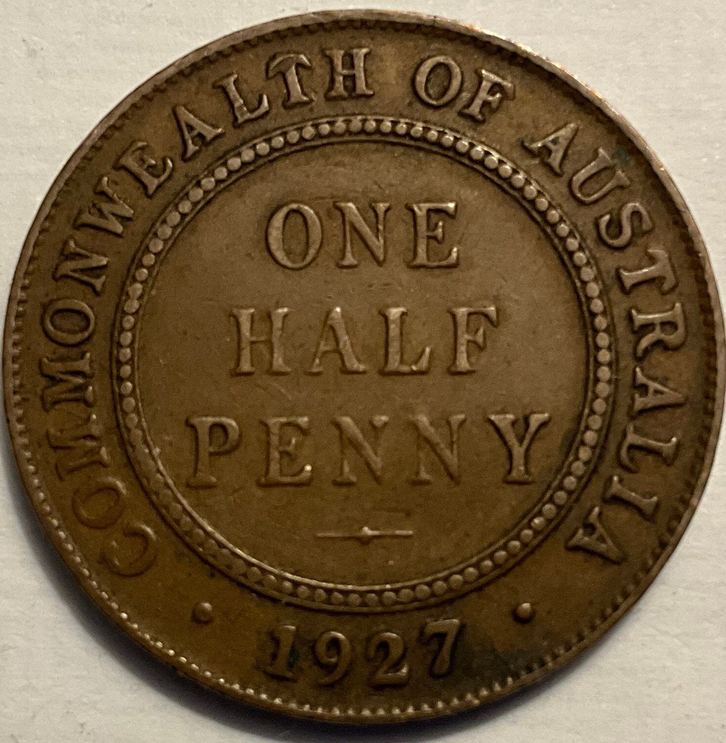 1927 Australia One Half Penny George V Coin - Etsy