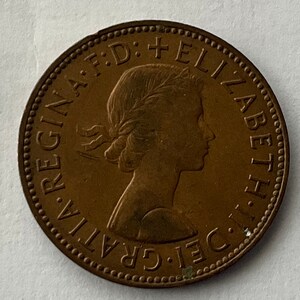 1965 Queen Elizabeth II Half Penny Coin - Etsy