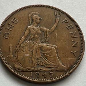Two 1945 King George VI One Penny Coins - Etsy