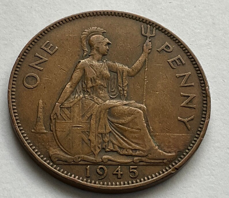 Two 1945 King George VI One Penny Coins - Etsy